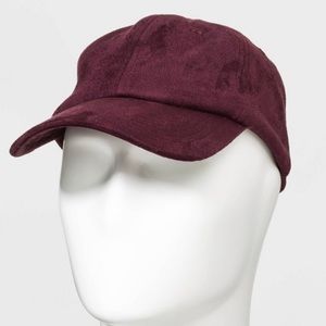 Goodfellow & Co | Accessories | Nwt Faux Suede Maroon Baseball Hat With ...